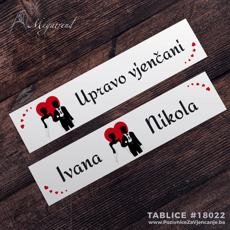 Tablice za auto 18001 | Pozivnice za vjenčanje - Megatrend