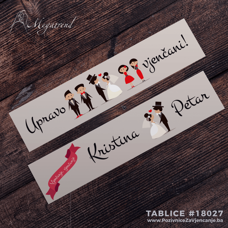 Tablice za auto 18001 | Pozivnice za vjenčanje - Megatrend