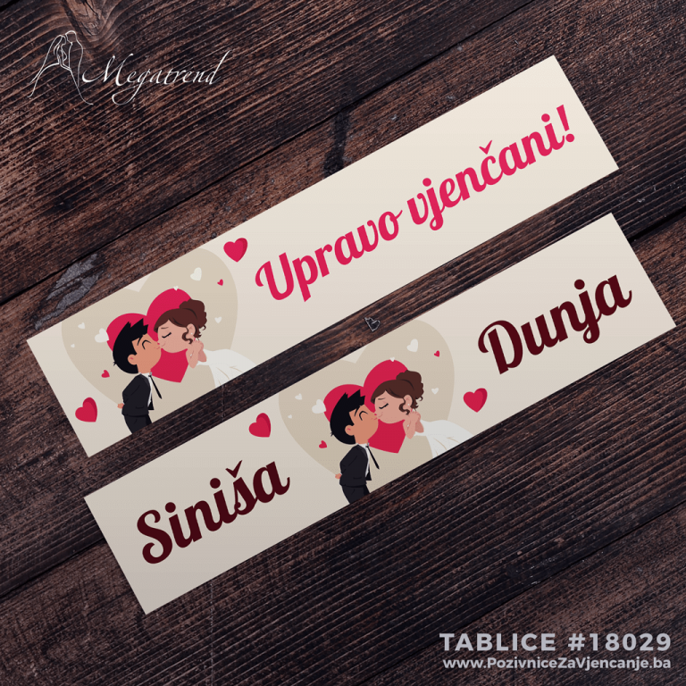 Tablice za auto 18001 | Pozivnice za vjenčanje - Megatrend