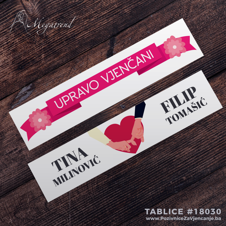 Tablice za auto 18001 | Pozivnice za vjenčanje - Megatrend