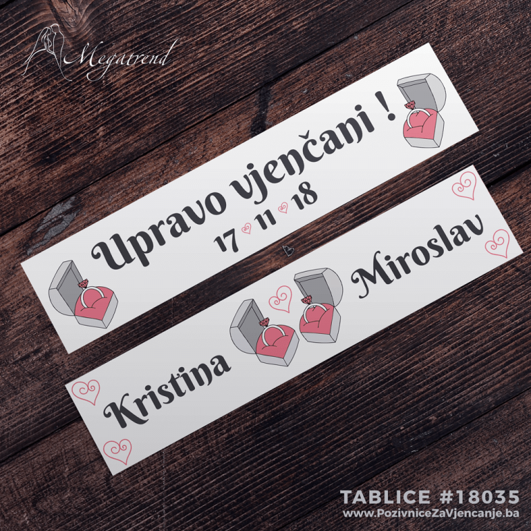 Tablice za auto - Mali detalj koji će uljepšati Vaše vjenčanje